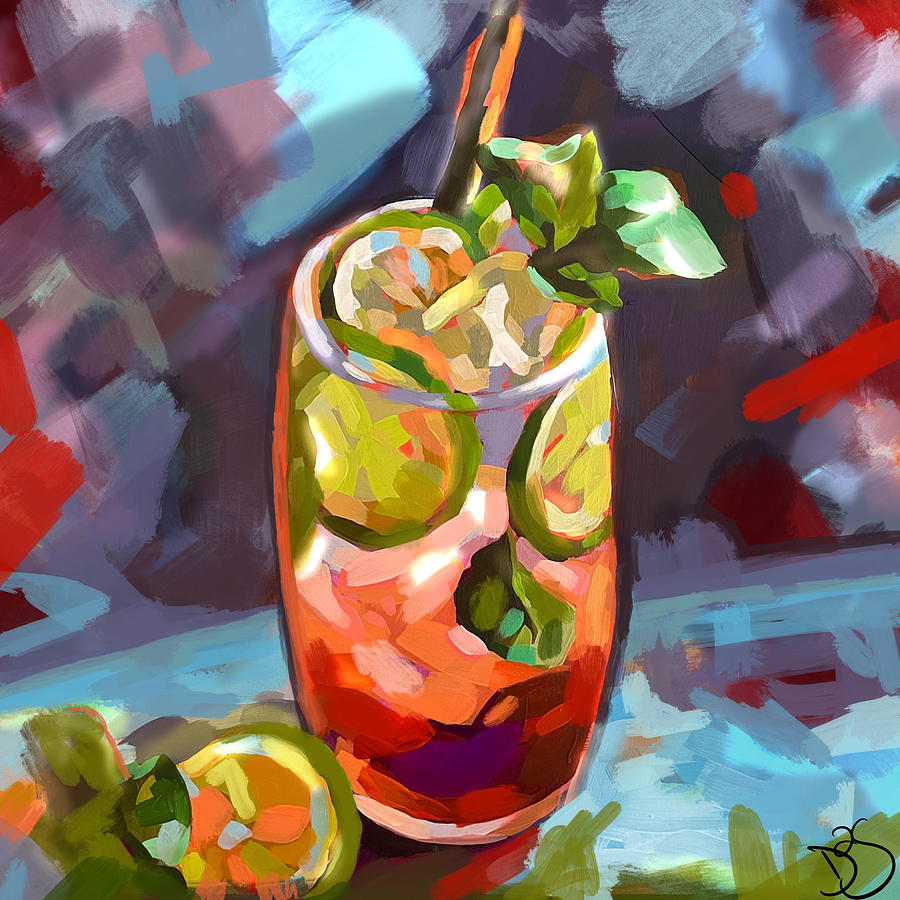 Raspberry Mojito Painting by Dee-Dee Stobb - Fine Art America