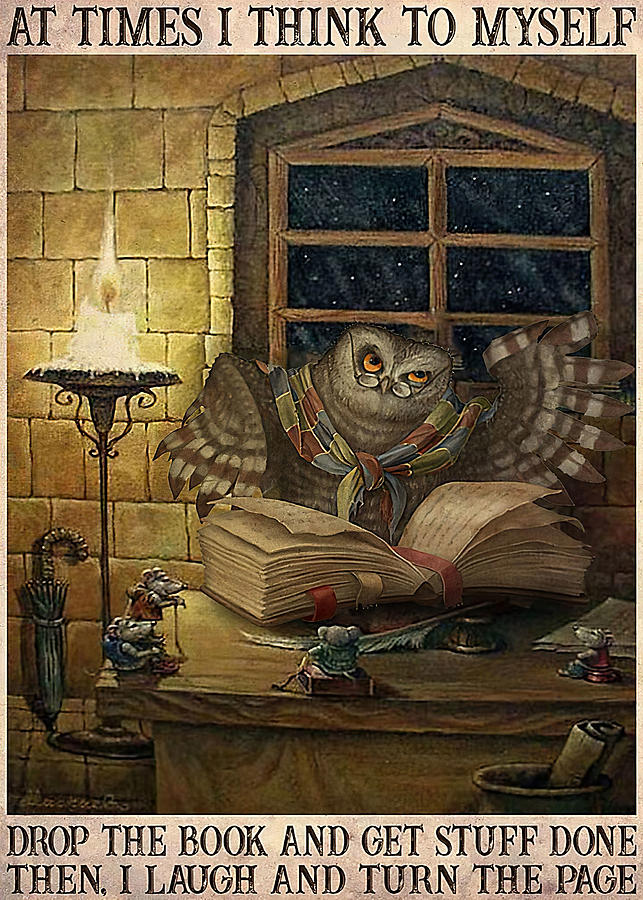 Reading Owl At Times I Think To Myself Digital Art by Gambrel Temple ...