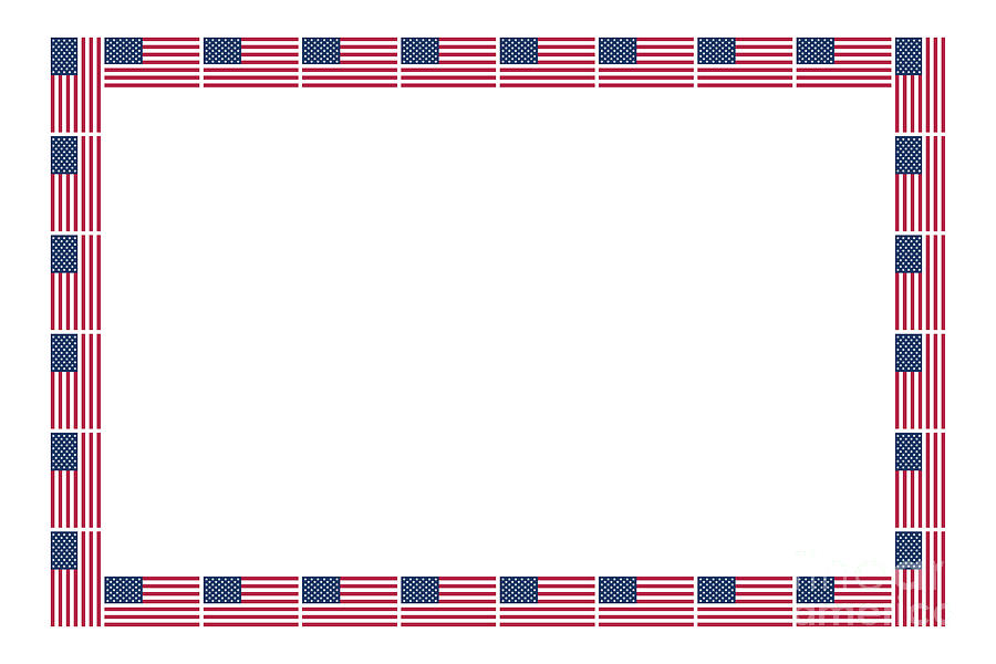 Rectangle frame, with American flag pattern, decorative rectangular ...