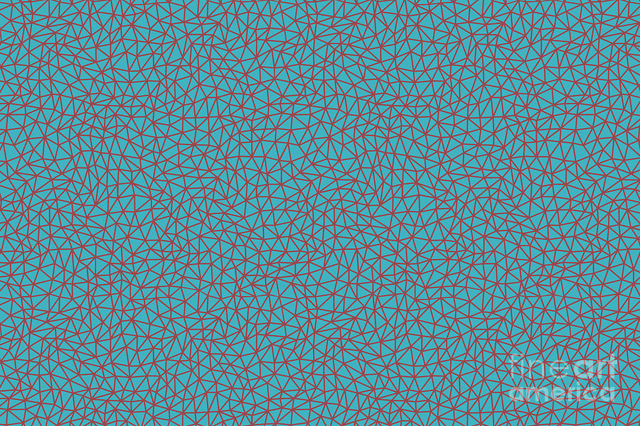 Red and Aqua Triangle Shape Pattern Pairs 2021 Color of the Year Satin ...