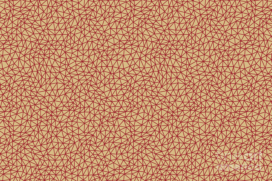 Red and Beige Triangle Shape Pattern 2021 Color of the Year Satin Paprika and Sunlit Brass ...