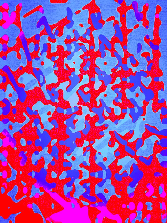 RED And BLUE PSYCHEDELIC PATTERNS Digital Art by Flu WolfeBlue - Fine ...