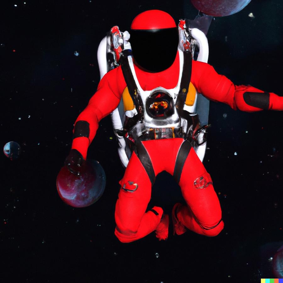 Red Astronaut Digital Art by AI X Art - Pixels