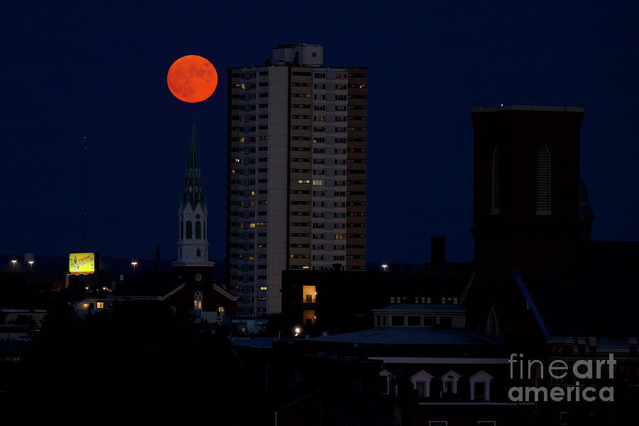 Red Buck Moon over South Philadelphia Photograph by Clay Cofer - Fine ...