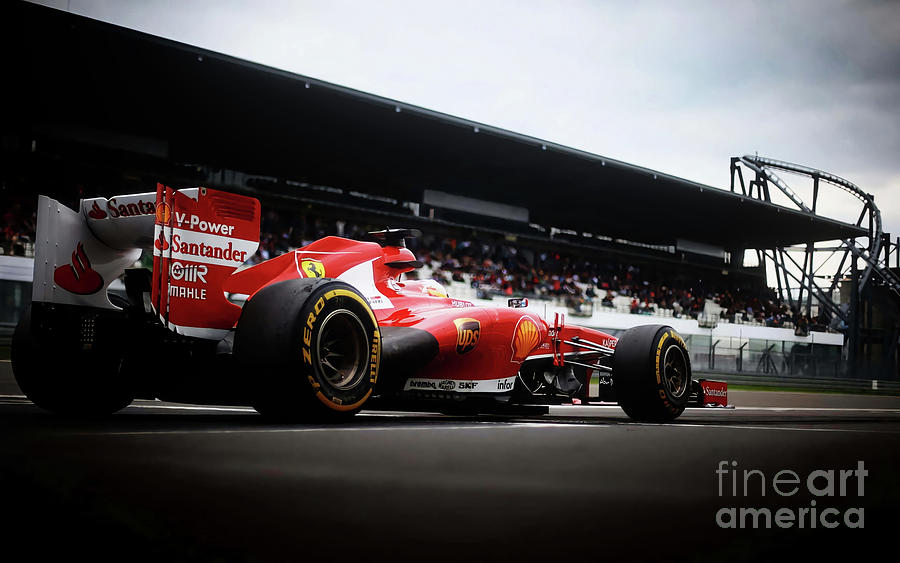 Red Ferrari F1 Car Dominating The Track Photograph by Tokyo Clinder ...