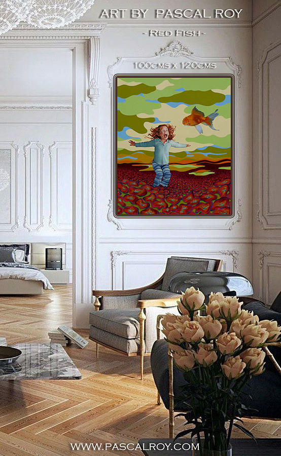 Red Fish Painting by Pascal Roy - Fine Art America