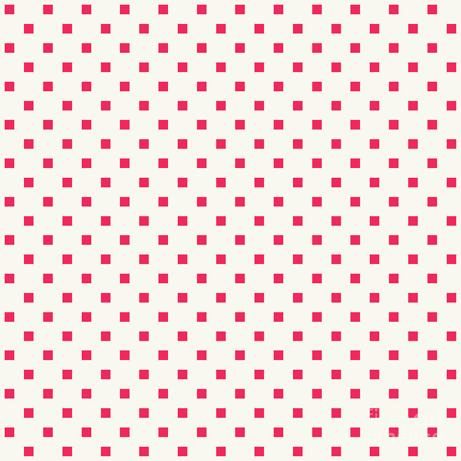 Repeating Square Dot Pattern In Eggshell White And Ruby Pink n.0662 ...