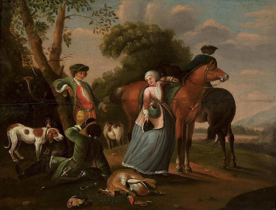 Resting on a hunt Painting by Wenzel Ignaz Brasch - Fine Art America