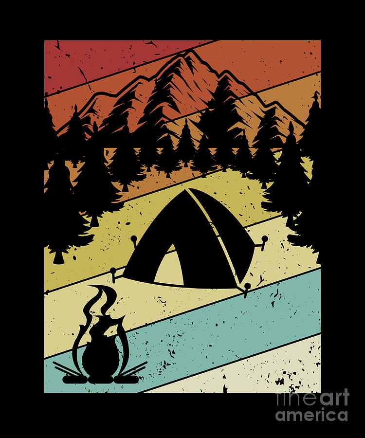 Retro Campgrounds Glamping Backpacking Camper Camping Digital Art by ...