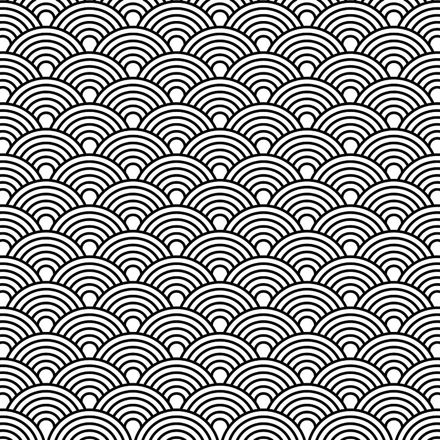 Retro Geometric Fan Pattern 529 Poster funny Painting by Adele Jordan ...