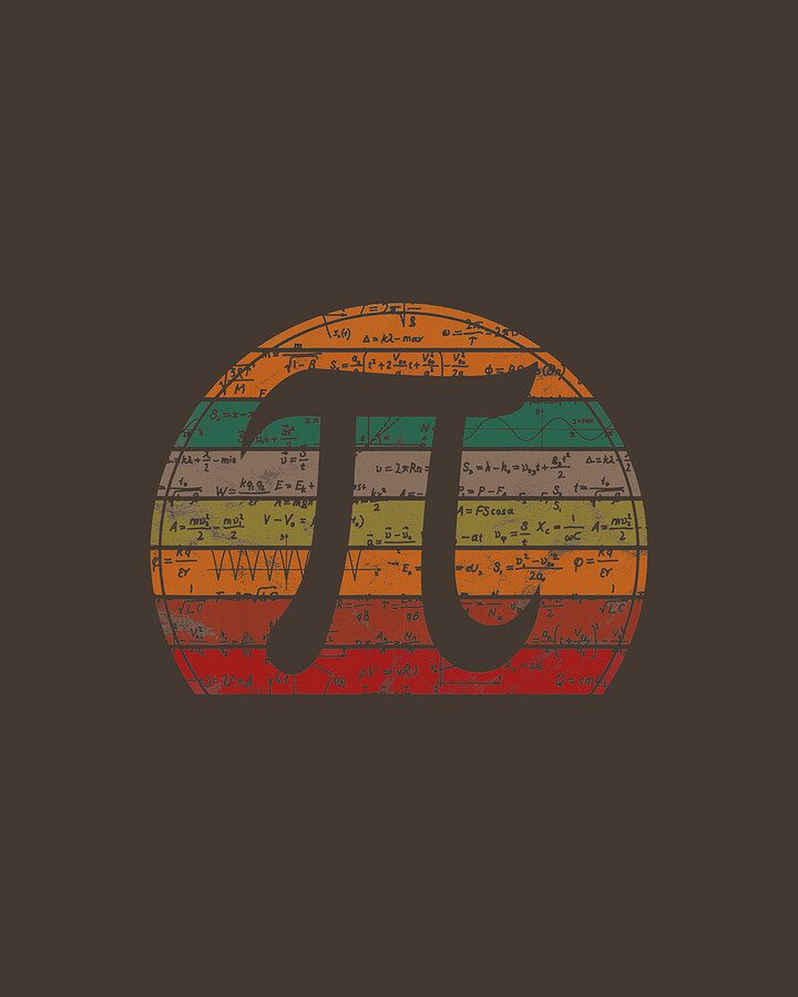 Retro Pi Symbol Sunset Gift Math Equations Nerd Geek Pi Day TShirt ...
