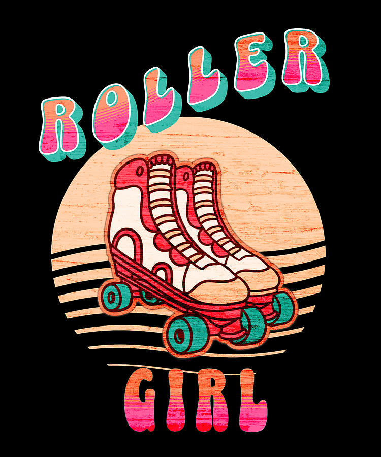 Retro Rollerskates 80s Skating Girl Digital Art By Adi Pramono Fine Art America