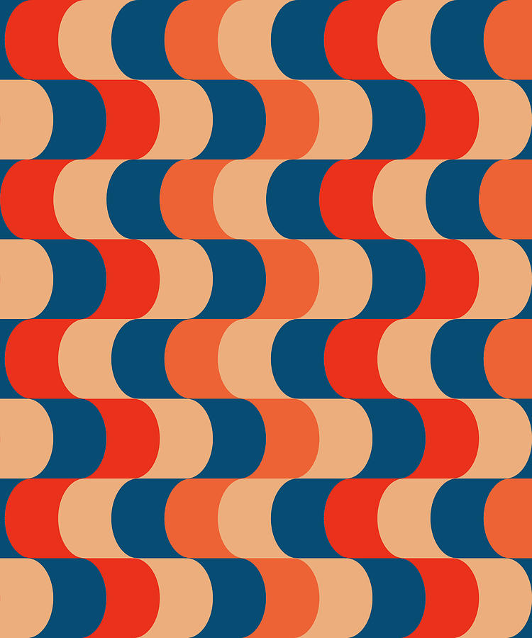 Retro style 60s pattern - retro collection Digital Art by Febraio Design - Fine Art America