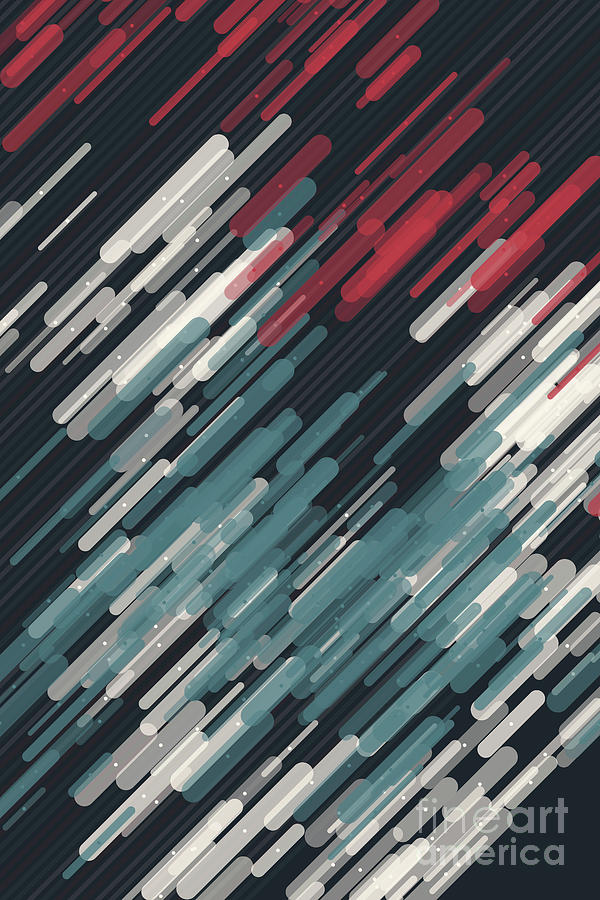 Retro Vector Rounded Rectangles Pattern Vertical Digital Art by Frank ...