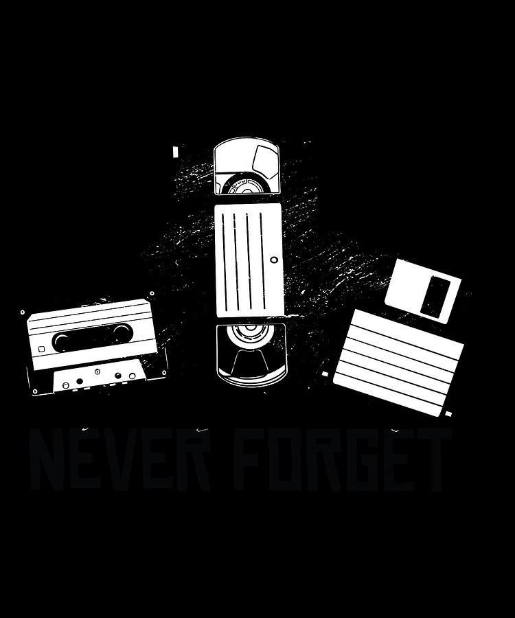 Retro VHS Disc Tape Never Forget Digital Art by Filip Kelekidis - Fine ...