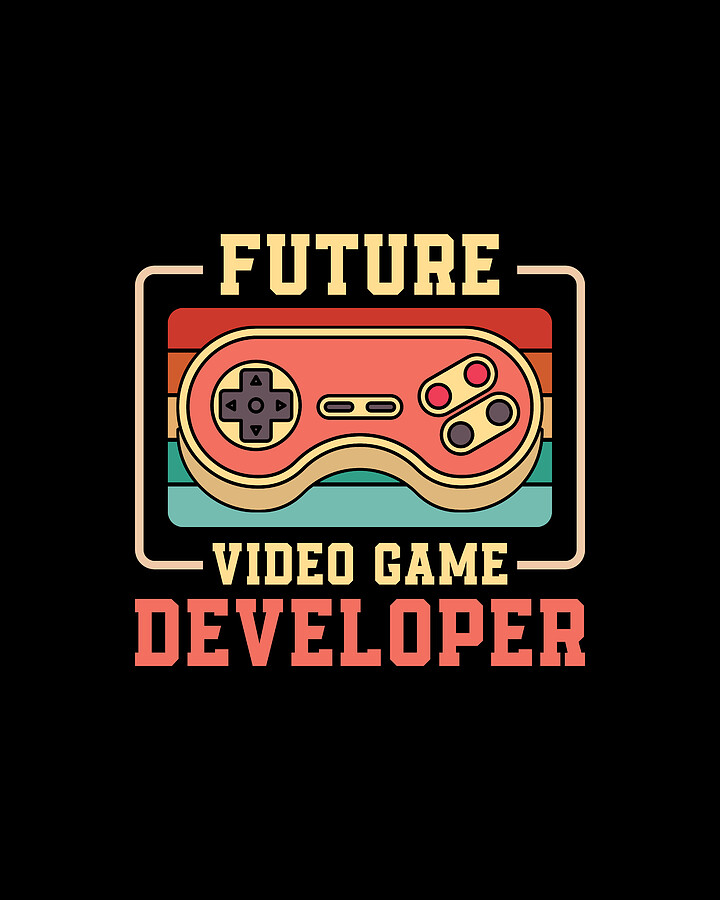 Retro Video Games Cool Gaming Vintage Future Game Developer Digital Art ...