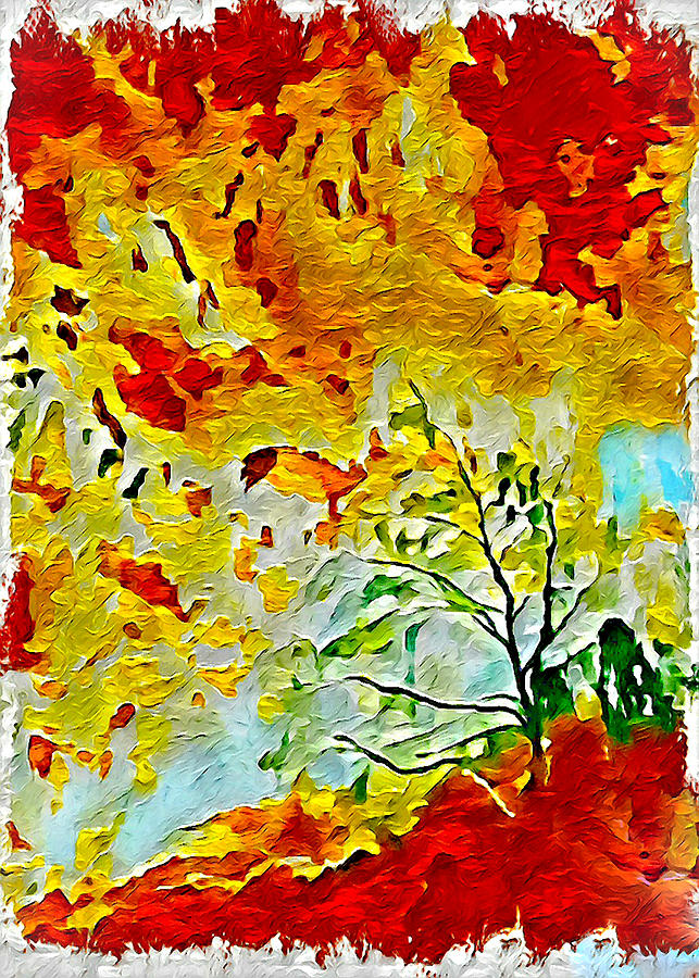 River birch sunrise abstract Digital Art by Silver Pixie - Fine Art America