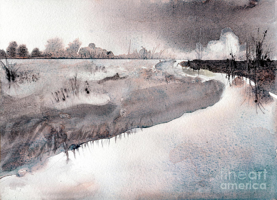 River in spring Painting by Ieva Paleja - Fine Art America