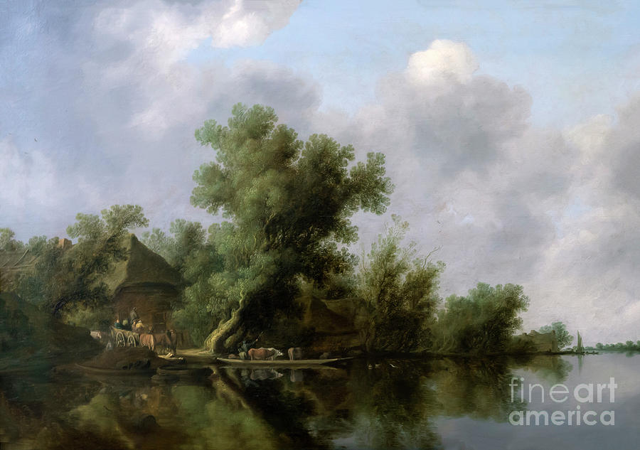 River with Ferry, River Landscape, Photograph by Salomon van Ruysdael | Pixels