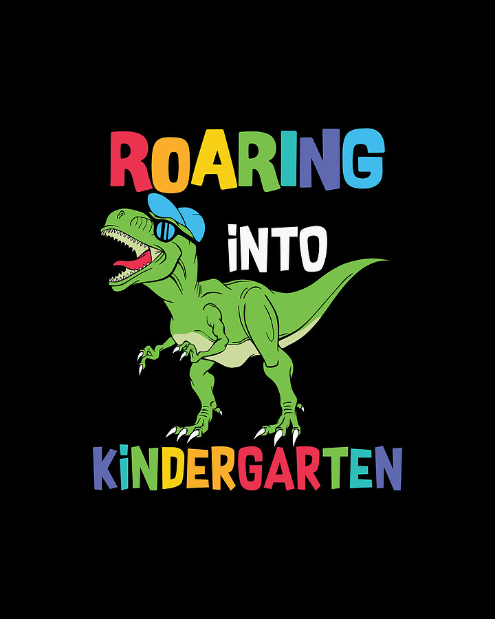 Roaring into Kindergarten dino shirts Pastel by Norman W | Fine Art America