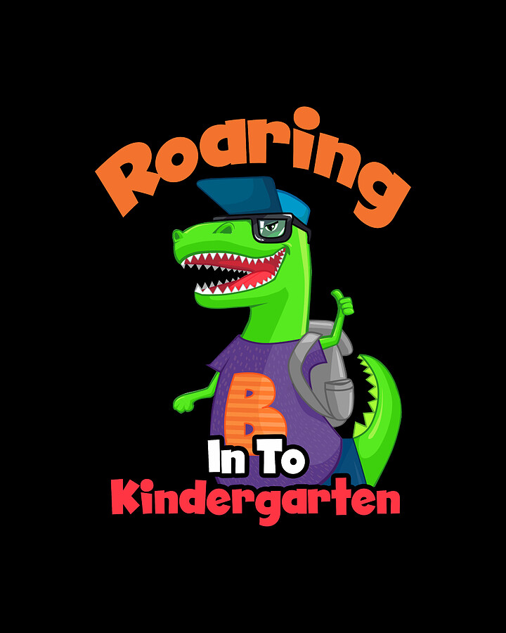 Roaring Kindergarten Dinosaur T Rex Back to School Digital Art by Eboni ...