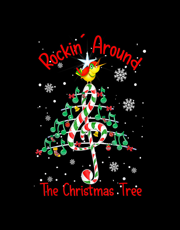 Rockin' Around The Christmas Tree Music Note Music Teacher Digital Art ...