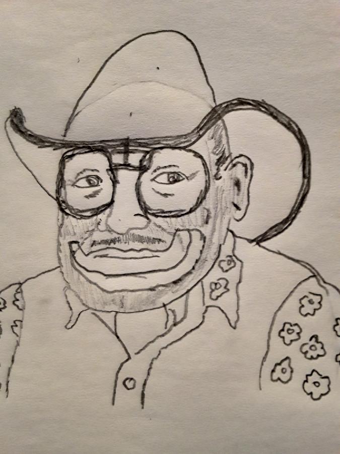 Rodeo Clown-Clowning Around Drawing by Liz Stokes - Fine Art America