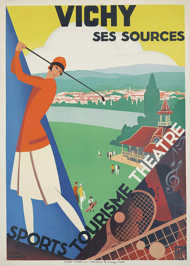 Roger Broders Vichy Ses Sources Painting by Vintage Travel Posters - Fine Art America