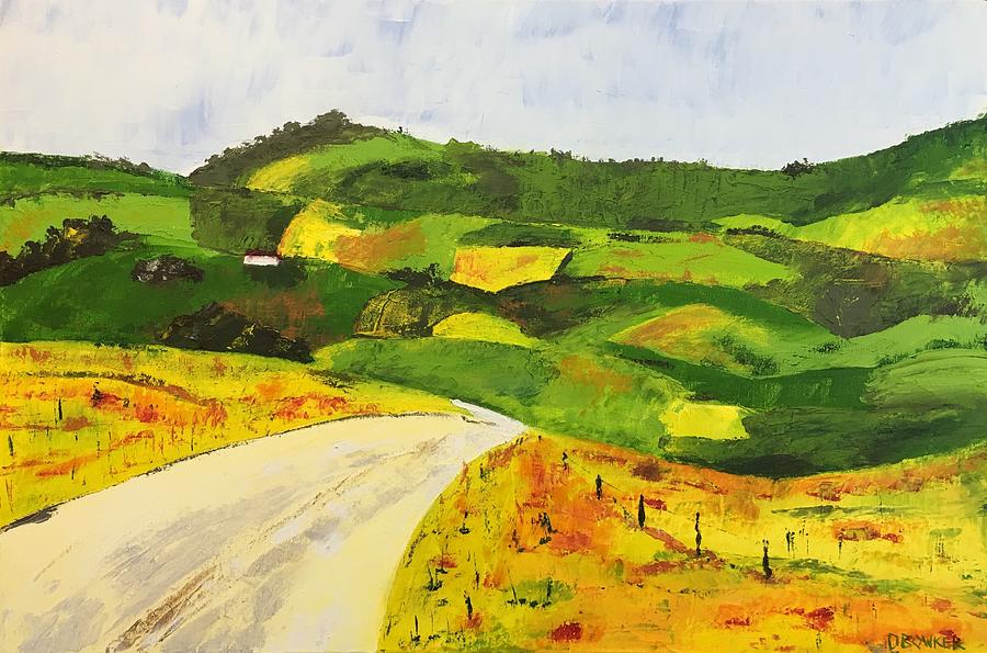 Rolling Fields Painting by David Bowker - Fine Art America