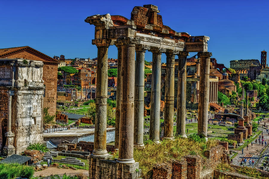 Roman Forum, Temple of Saturn. Photograph by Vladimir Rayzman - Fine ...