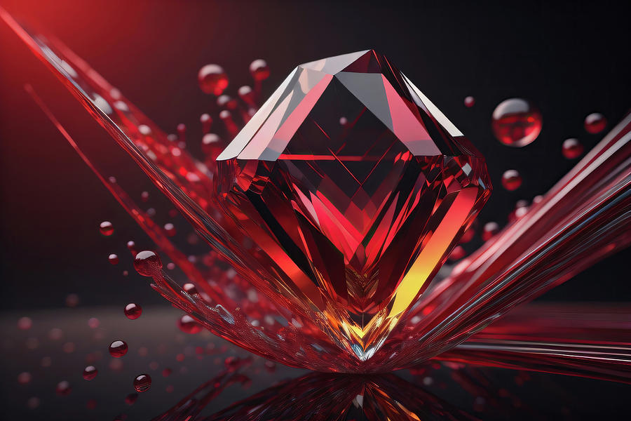 ruby Gemstone abstract 001 Digital Art by VR Vision Studios - Fine Art ...