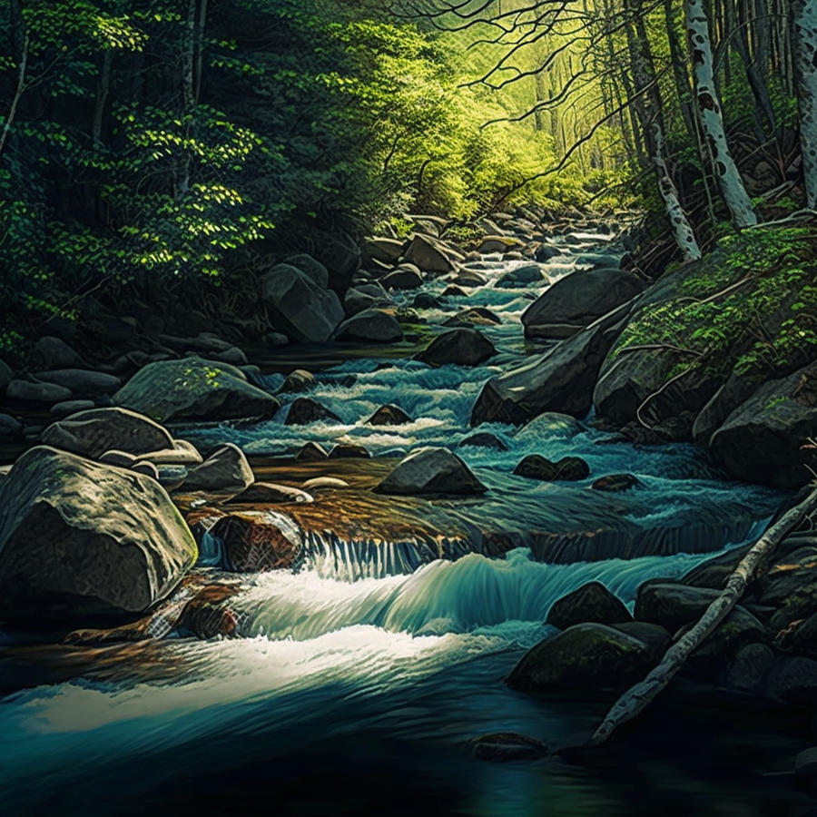 Running Water Digital Art by John Carothers - Fine Art America