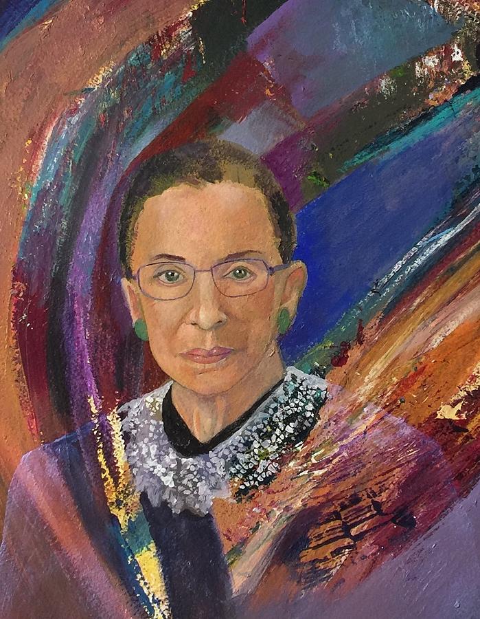 Ruth Bader Ginsburg Close Up Painting by Jessel Miller - Fine Art America