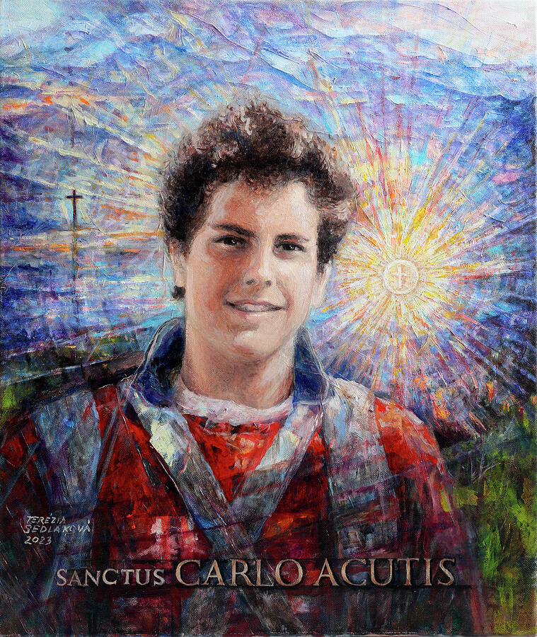 Saint Carlo Acutis Painting by Terezia Sedlakova - Fine Art America