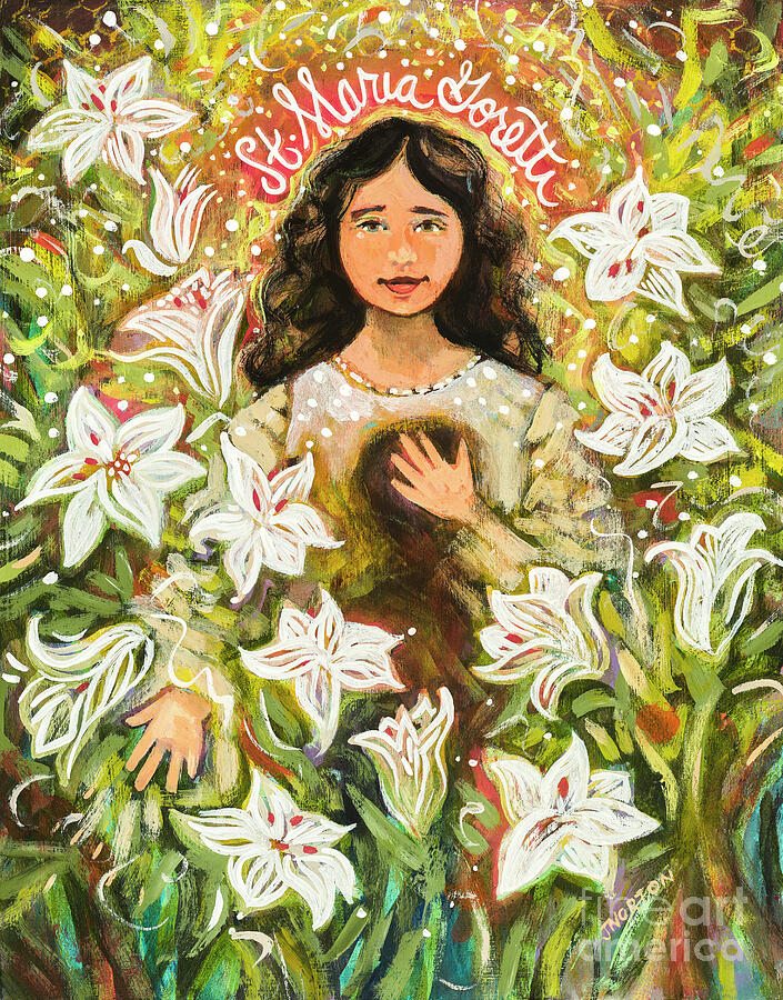 Saint Maria Goretti Painting by Jen Norton - Pixels Merch
