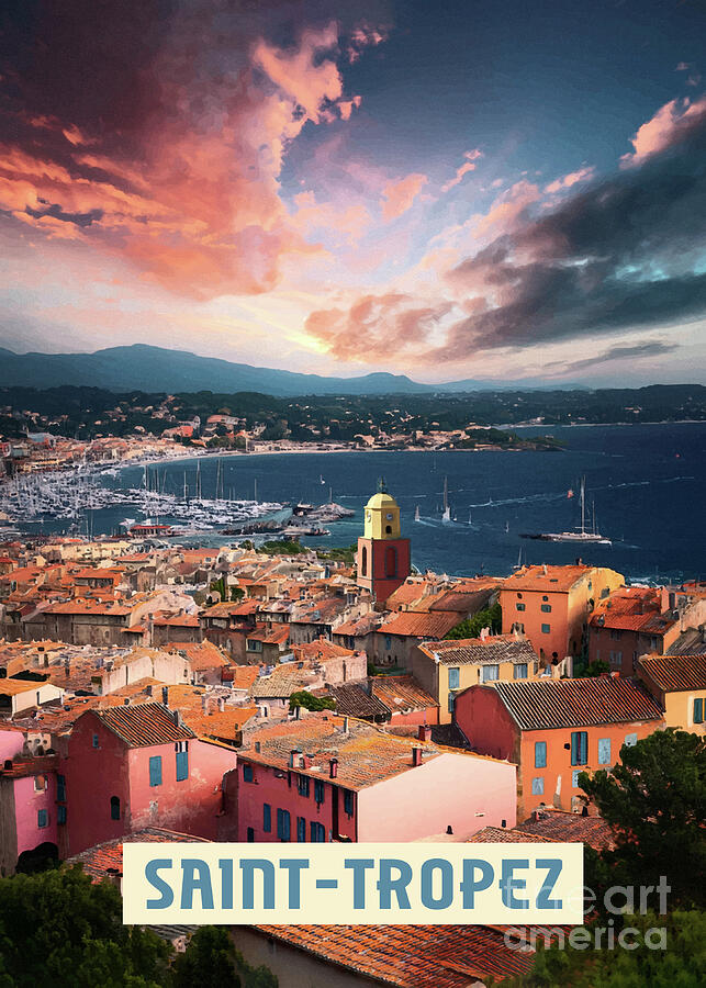 Saint Tropez Poster Digital Art by Bo Kev - Pixels Merch
