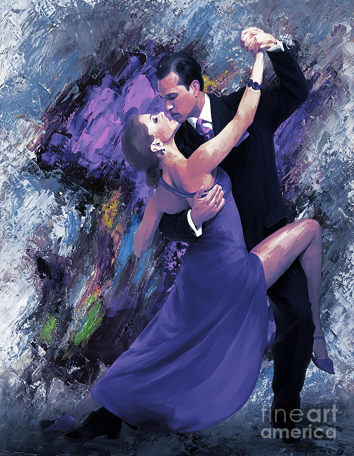 Salsa dance with partner w2 Painting by Gull G - Fine Art America
