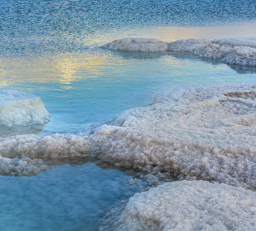Salt deposits, typical landscape of the Dead Sea. Photograph by Olga Peddi - Fine Art America