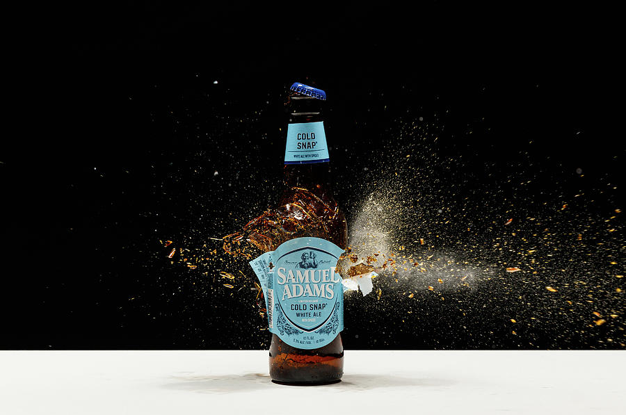 Samuel Adams Cold Snap White Ale exploding Photograph by David ...