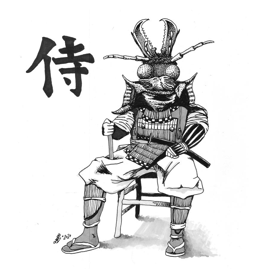 Samurai Beetle Drawing by Rainy Daze - Fine Art America