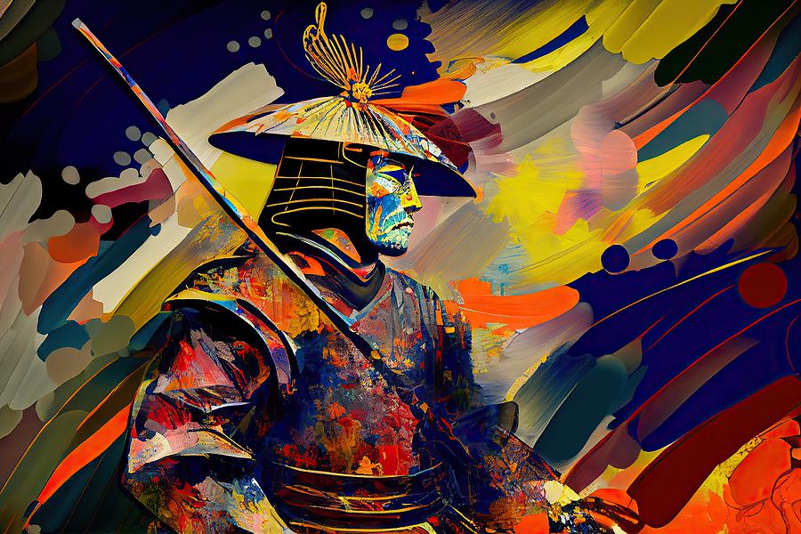 Samurai in Abstract Digital Art by Dean Deal - Fine Art America