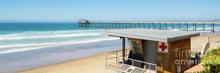 San Diego La Jolla Pier and Lifeguard Station Panorama Photograph by ...