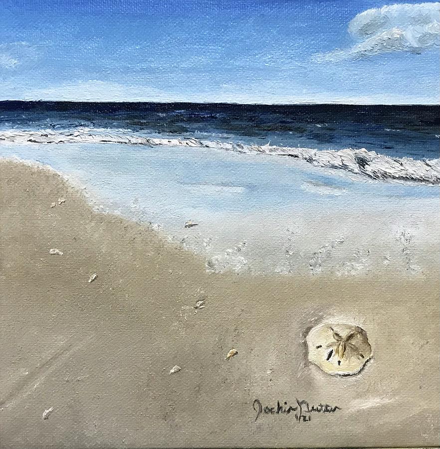 Sand Dollar at the Beach Painting by Jackie Nutter