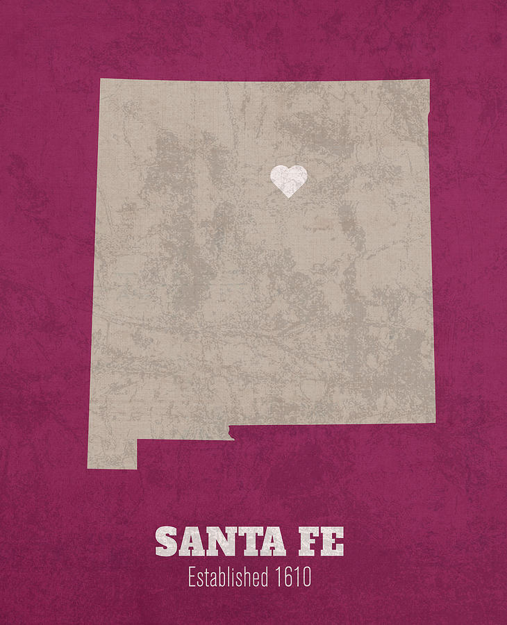 Santa Fe City Map Founded 1610 New Mexico State University Color ...