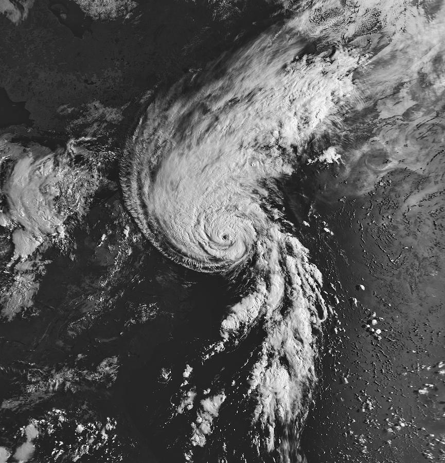 Satellite Image of Hurricane Bob Photograph by N O A A - Pixels