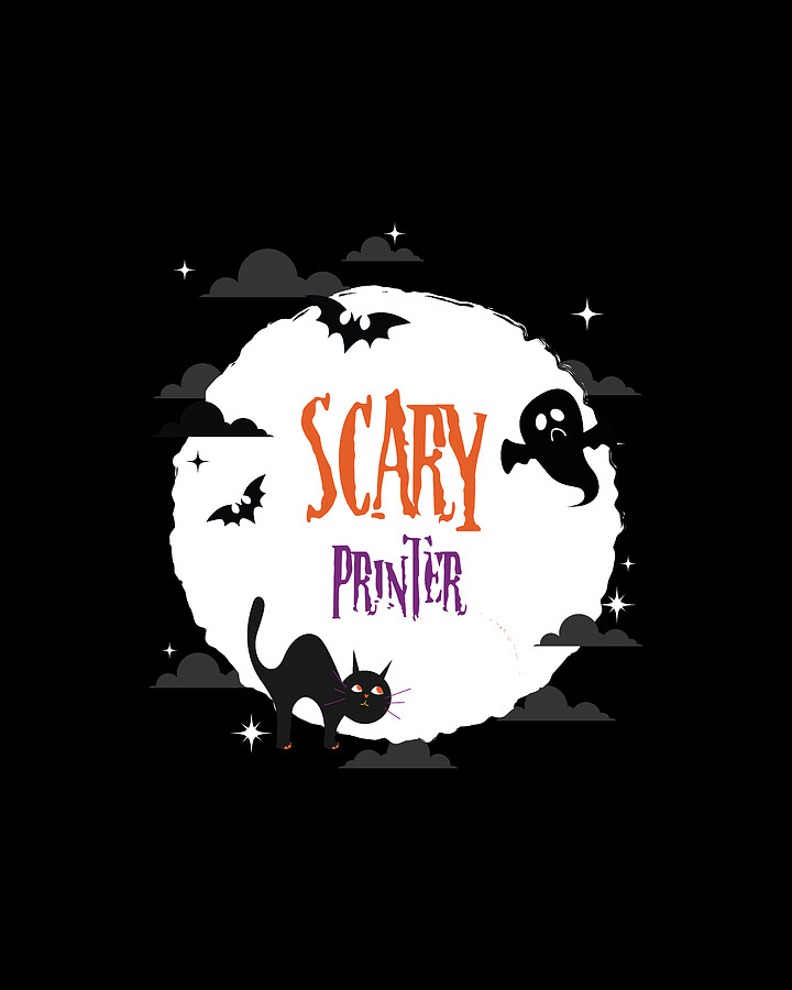 Scary Printer Digital Art by Jane Keeper - Pixels