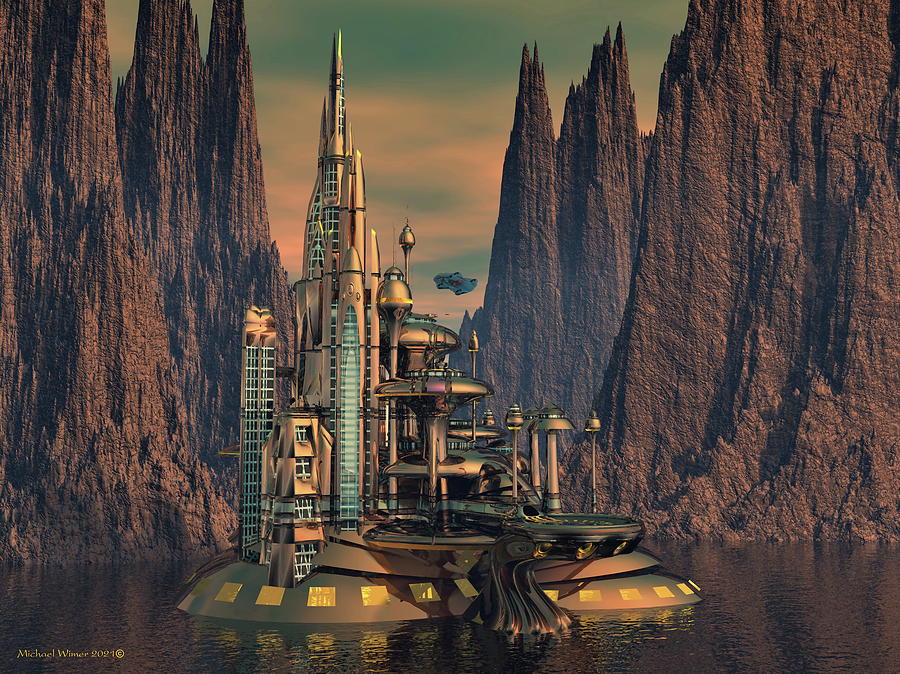 Sci-Fi Castle Digital Art by Michael Wimer | Pixels
