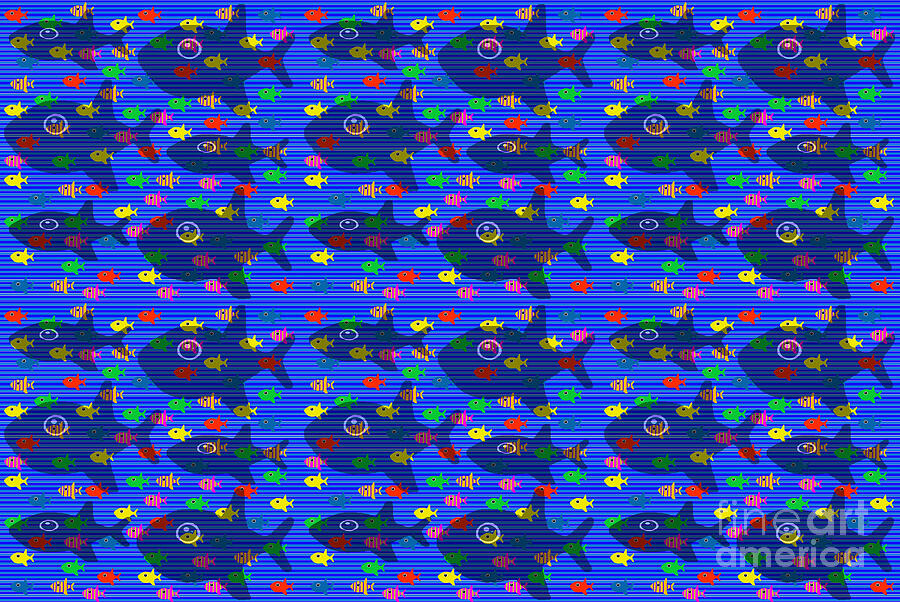 Sea Fish Pattern Digital Art by Arkitekta Art - Fine Art America