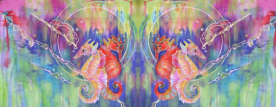 Seahorse Magic in Ocean of Color Painting by Lynn Alison Trombetta - Fine Art America