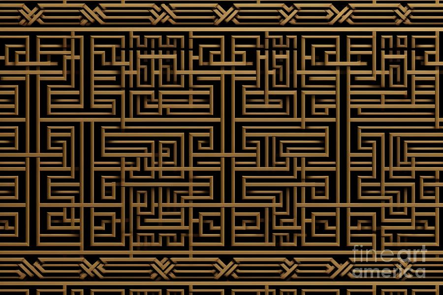 Seamless Golden Art Deco Overlapping Woven Striped Squares Pattern ...